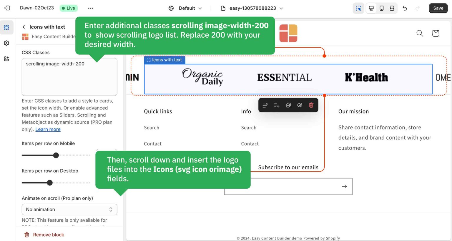 Block: Icons With Text - Posstack.com Documentation