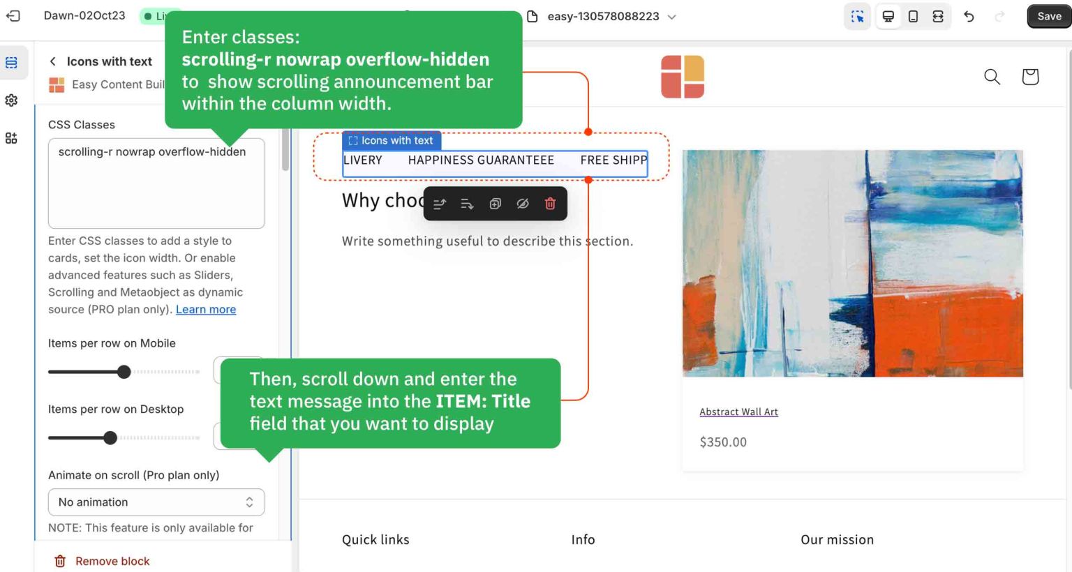 Block: Icons With Text - Posstack.com Documentation