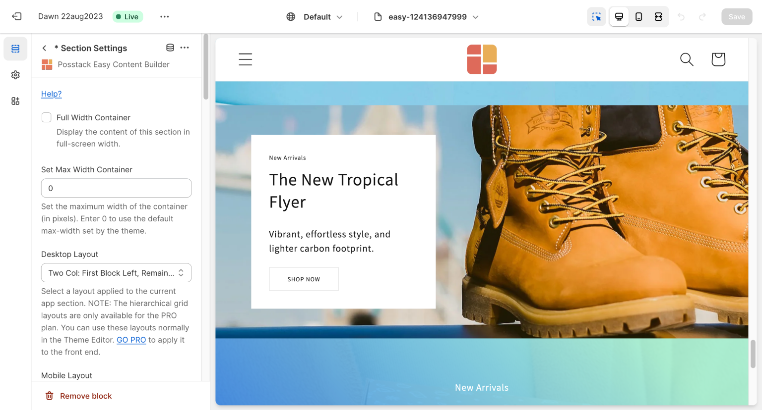 Block Image With Text - Posstack.com Documentations
