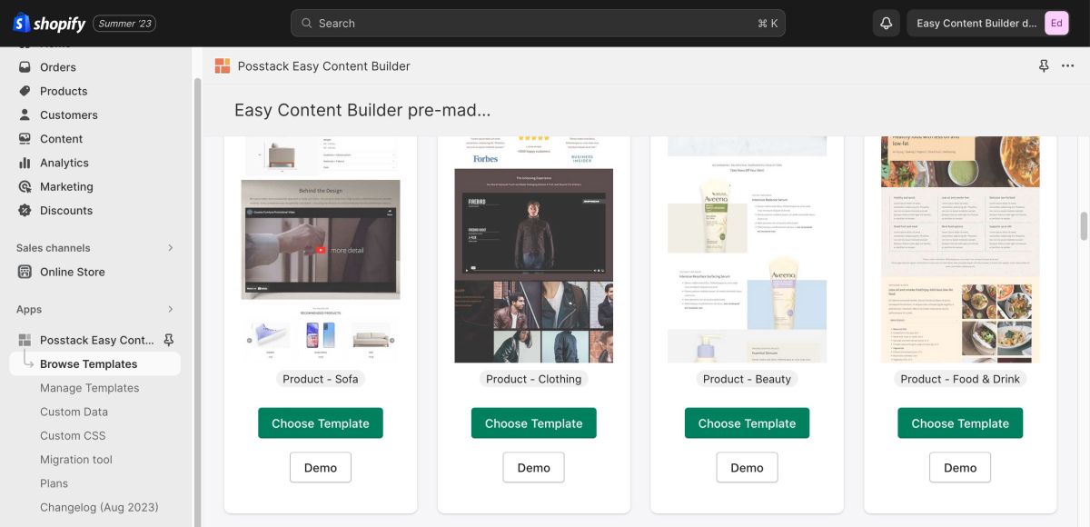 Create Template For Multiple Pages - Posstack.com Documentations