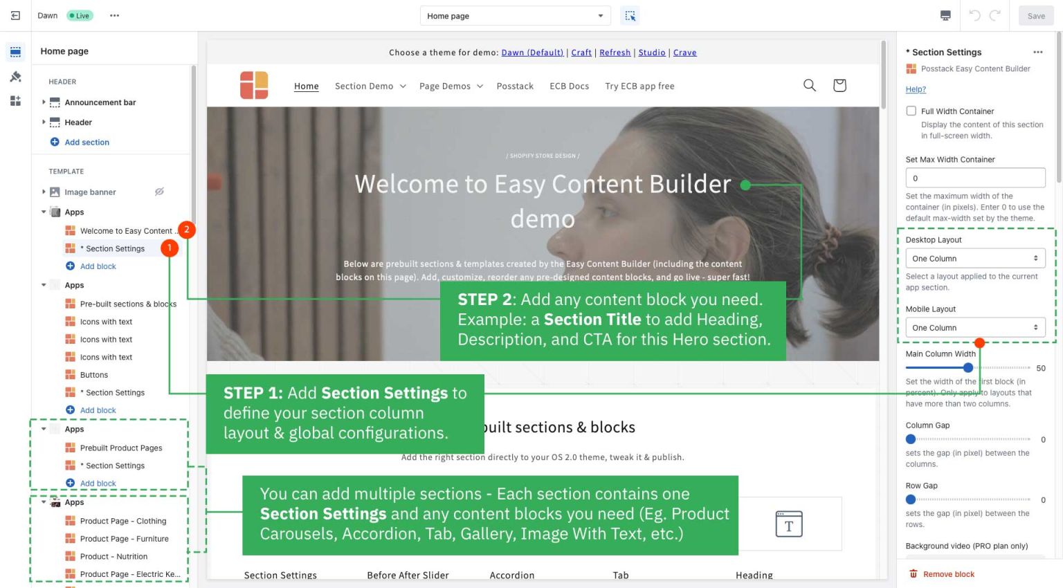 Create Template For Single Page - Posstack.com Documentations