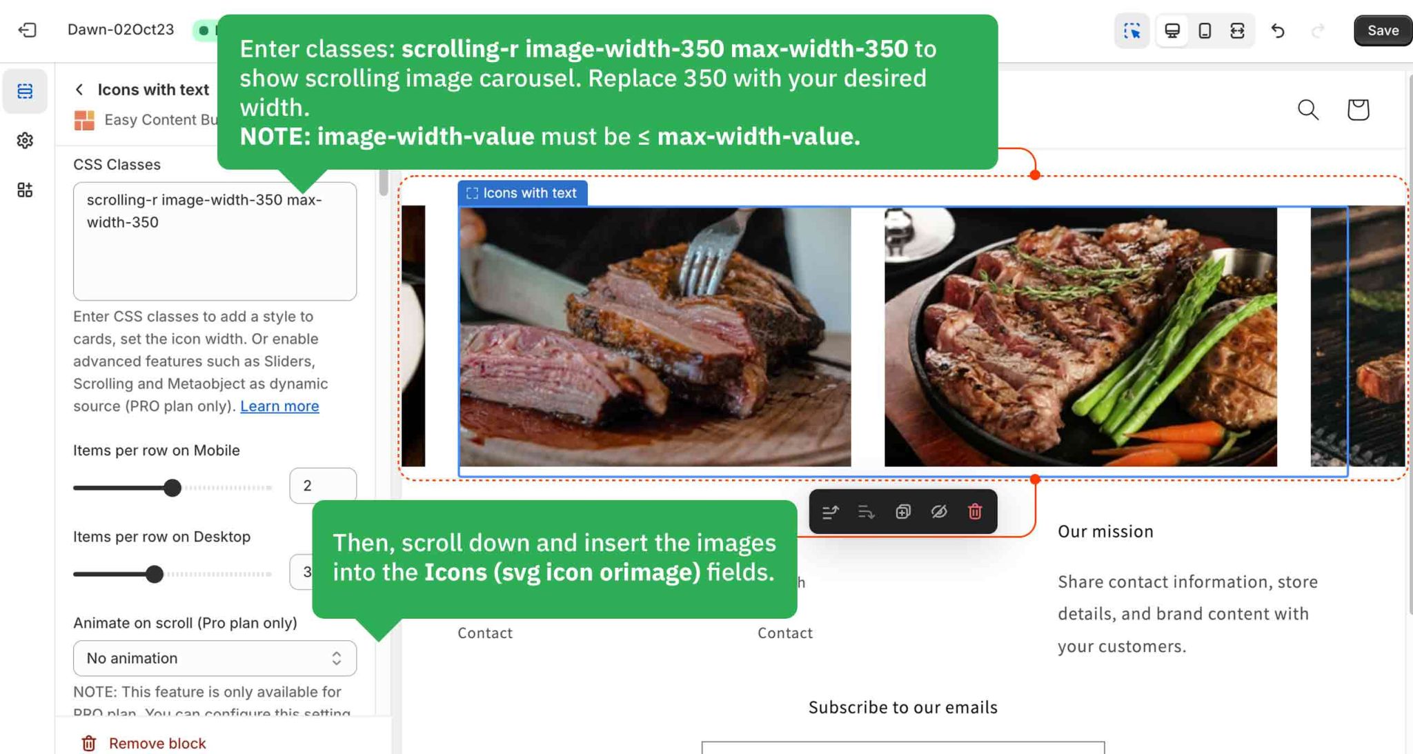 Block: Icons With Text - Posstack.com Documentation