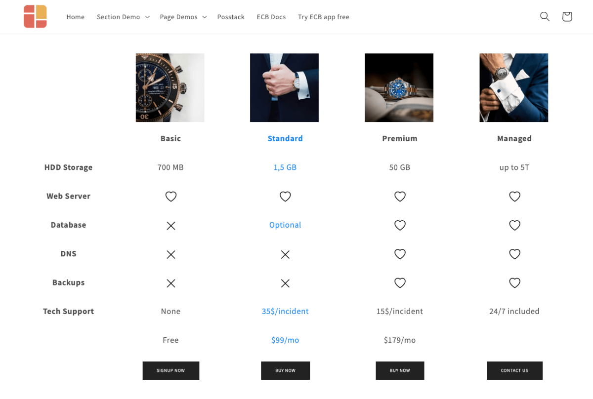 Block: Table - Posstack.com Documentation