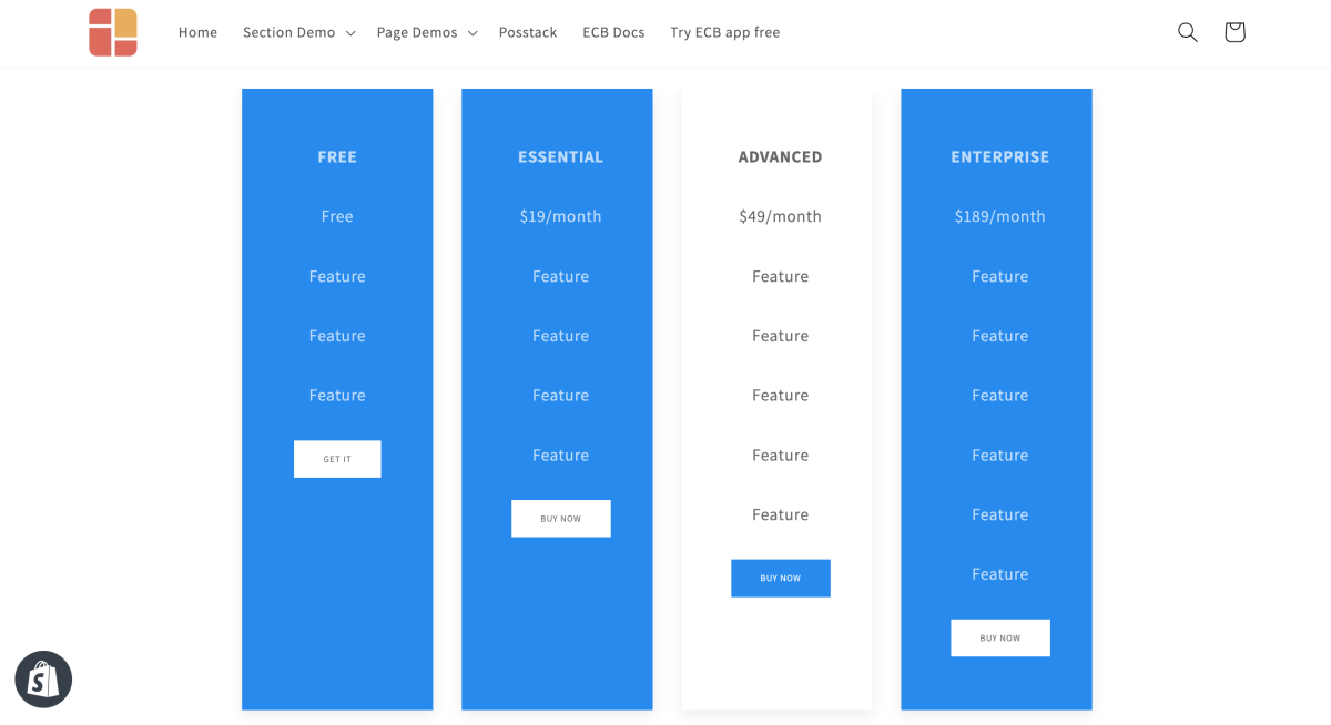 Block: Table - Posstack.com Documentation
