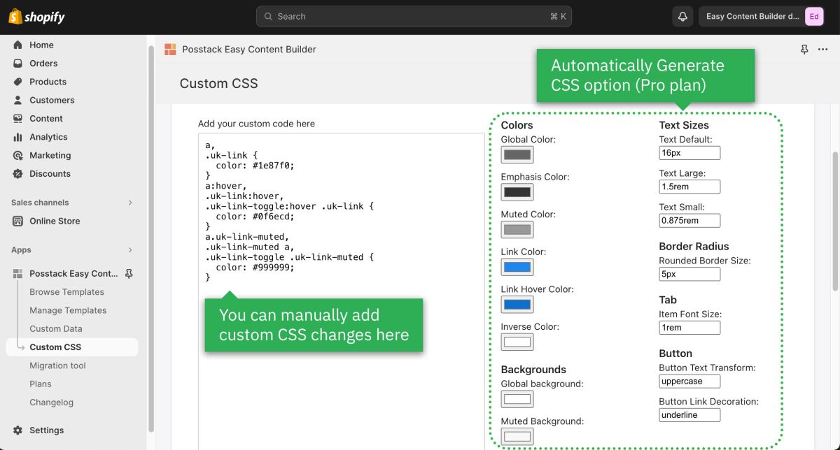 Block: Section Settings - Posstack.com Documentations