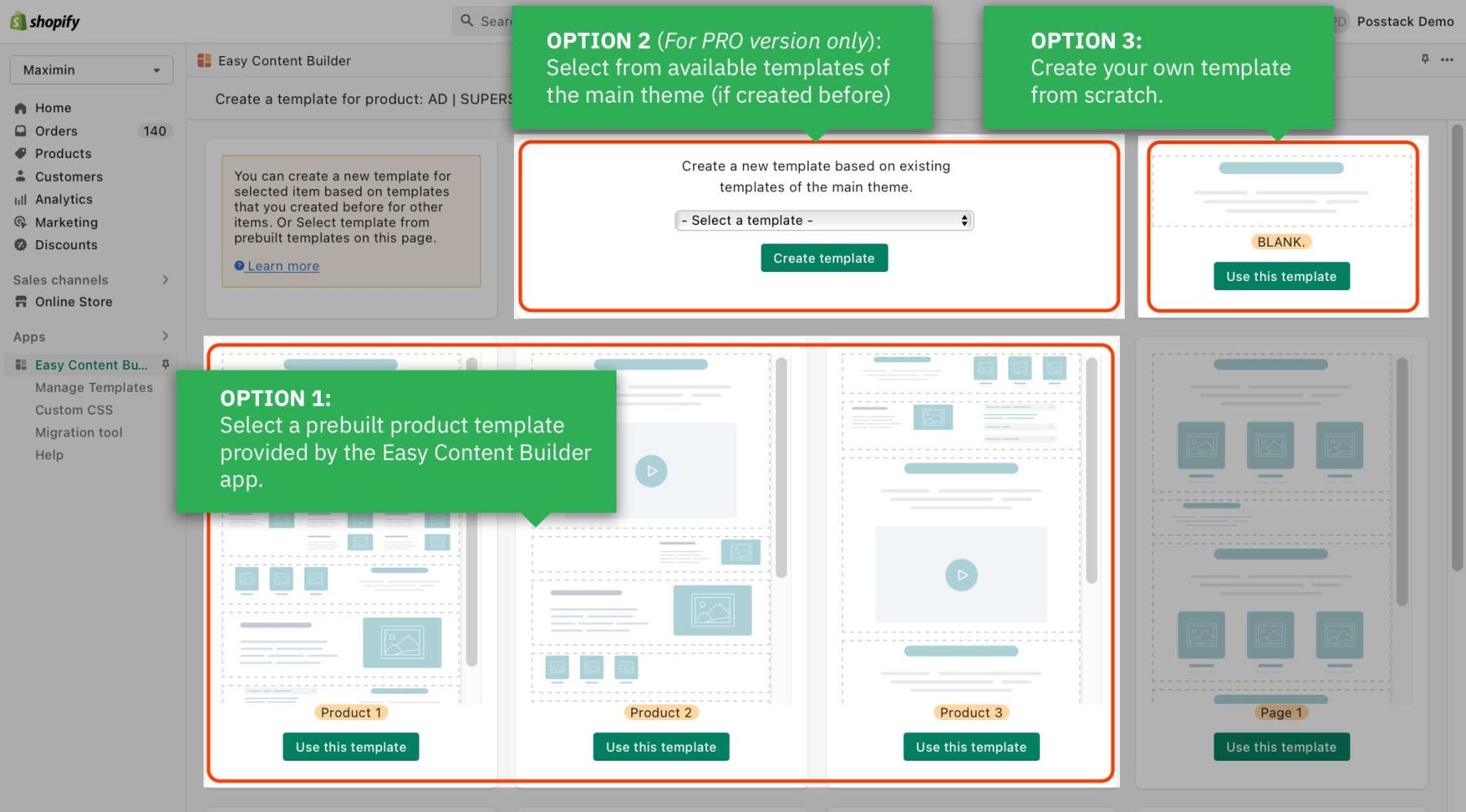 Create Template For Single Page - Posstack.com Documentations